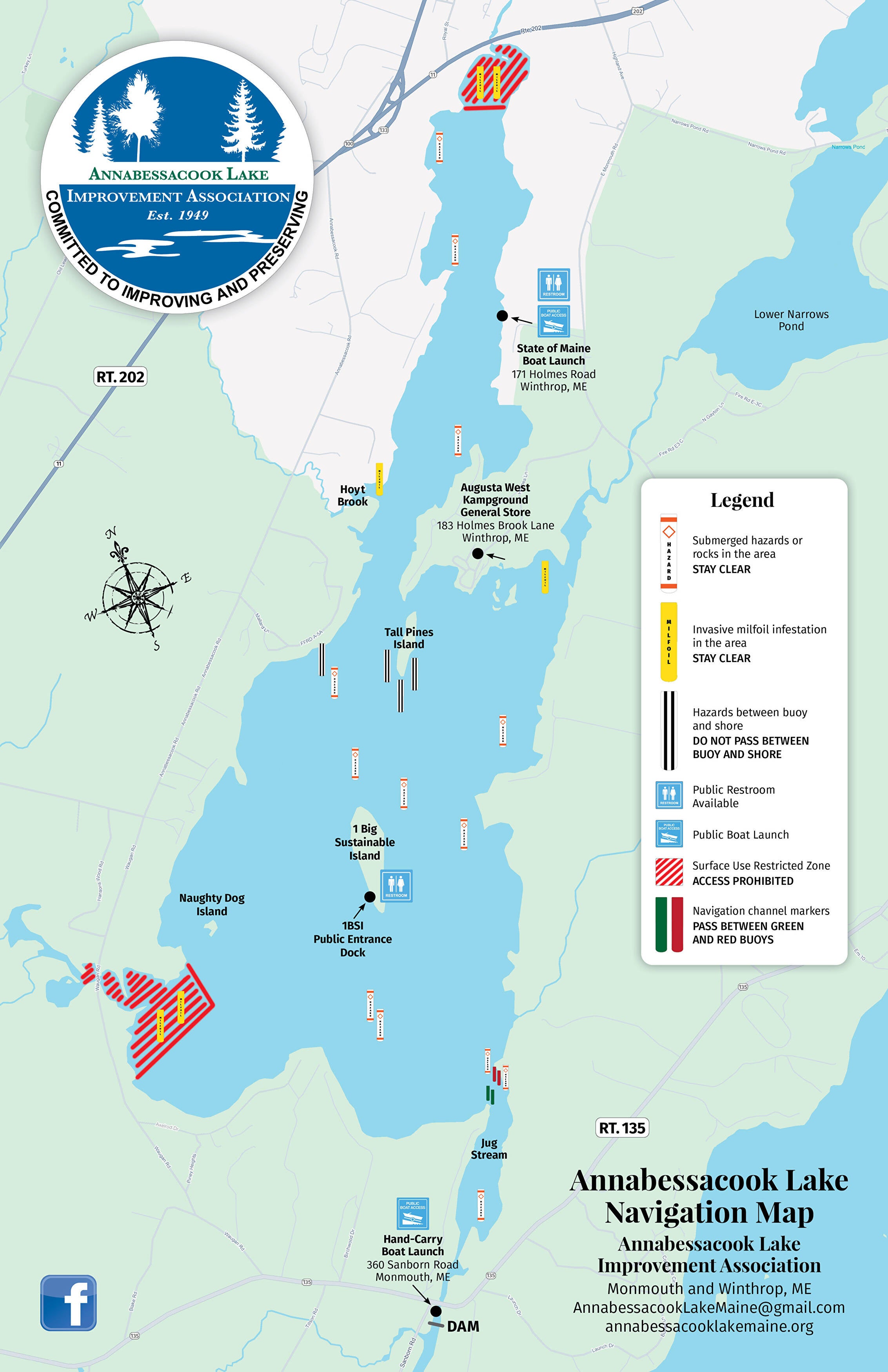 Lake Map | Welcome to the Annabessacook Lake Improvement Association